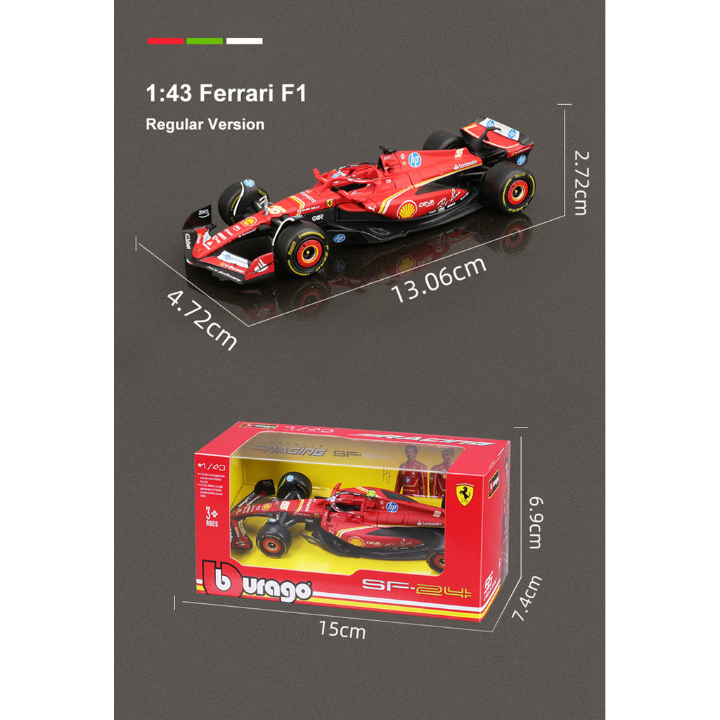 Bburago Sản phẩm mới 2024 1: 43 Ferrari SF-24 F1 #1 Hợp Kim Thu Nhỏ ...