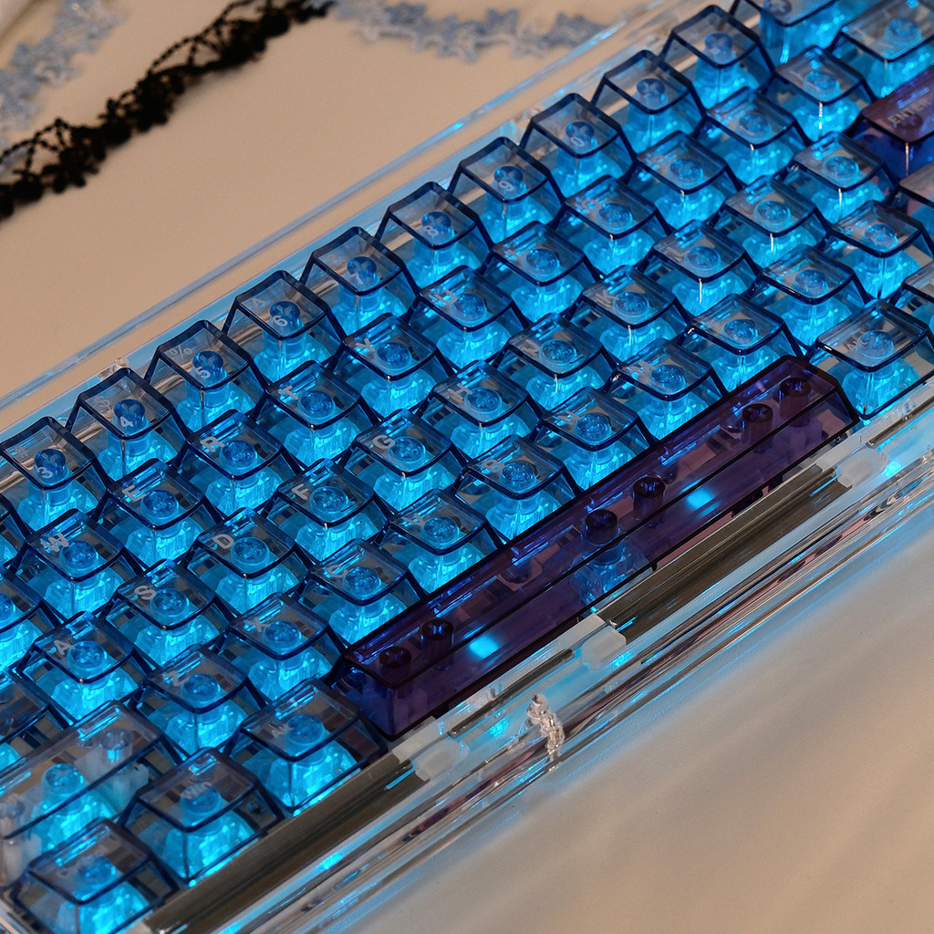 Yongqiu Keycaps trong suốt Blueberry Blue Purple PC anh đào hồ sơ ...