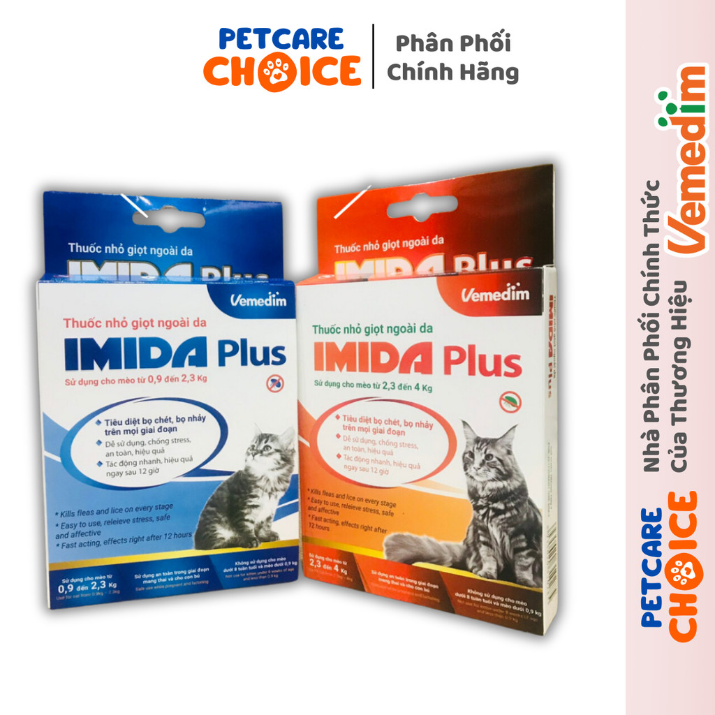 Imida Plus Vemedim Nhỏ Gáy Loại Bỏ Ve Rận Bọ Chét Cho Mèo | Shopee Việt Nam