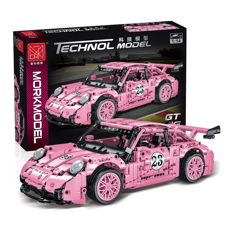Hàng có sẵnCác khối xây dựng xe thể thao Porsche màu hồng tương thích ...