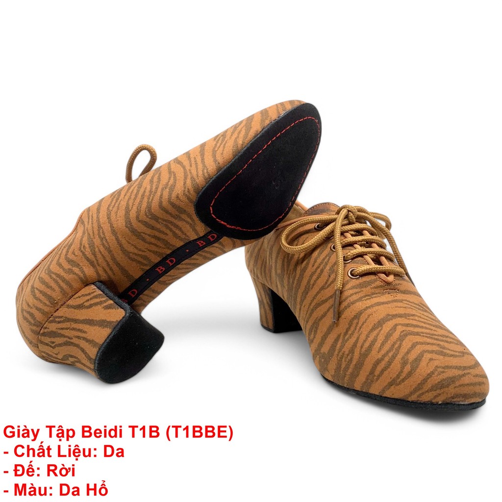 Giày Tập Khiêu Vũ Dancesports Beidi T1B (T1BBE) - Da Hổ (Tặng túi đựng ...