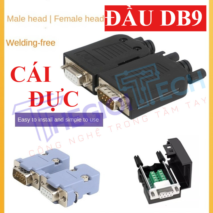 Đầu nối DB9 Đực Cái Welding-Free Connector Welding-Free Punch Needle ...