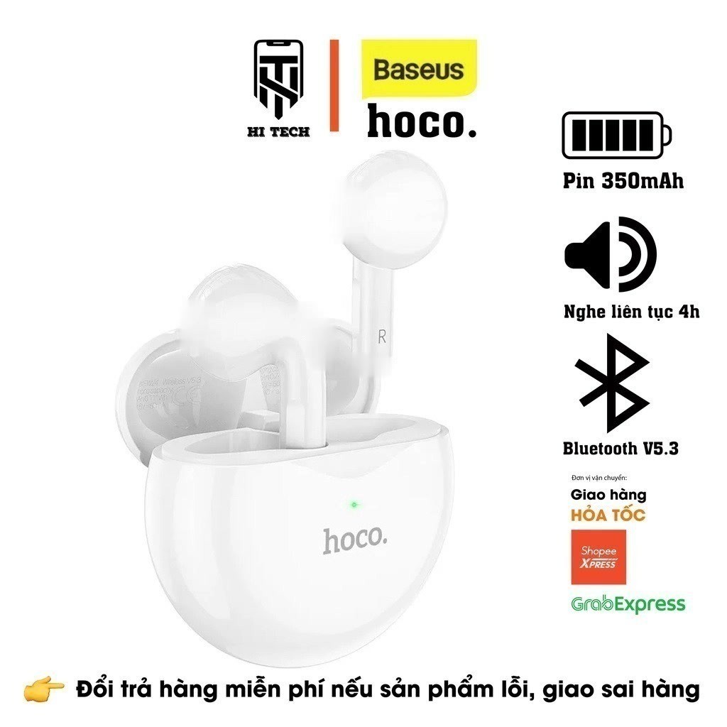 Tai nghe Bluetooth HOCO EW24, công nghệ bluetooth V5.3 chạm cảm ứng, hỗ trợ định vị, đổi tên ...