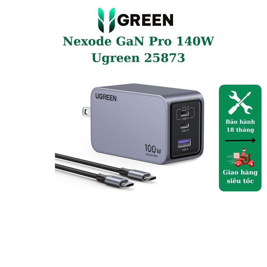UGREEN Củ sạc Nexode GaN Pro 100W 2 cổng USB-C và 1 USB Nexode Ugreen 25873 25870 | Shopee Việt Nam