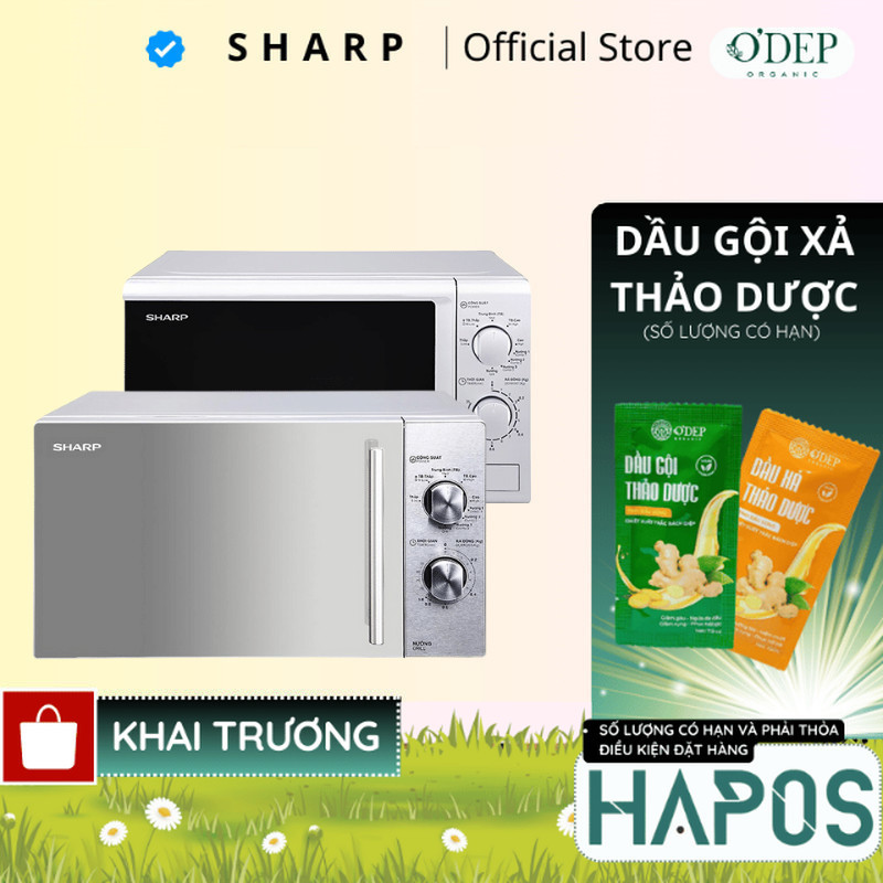 Lò vi sóng có nướng Sharp 20 lít 800W nướng 1000W, Chính hãng rã đông làm chín nhanh R-G222VN-S ...