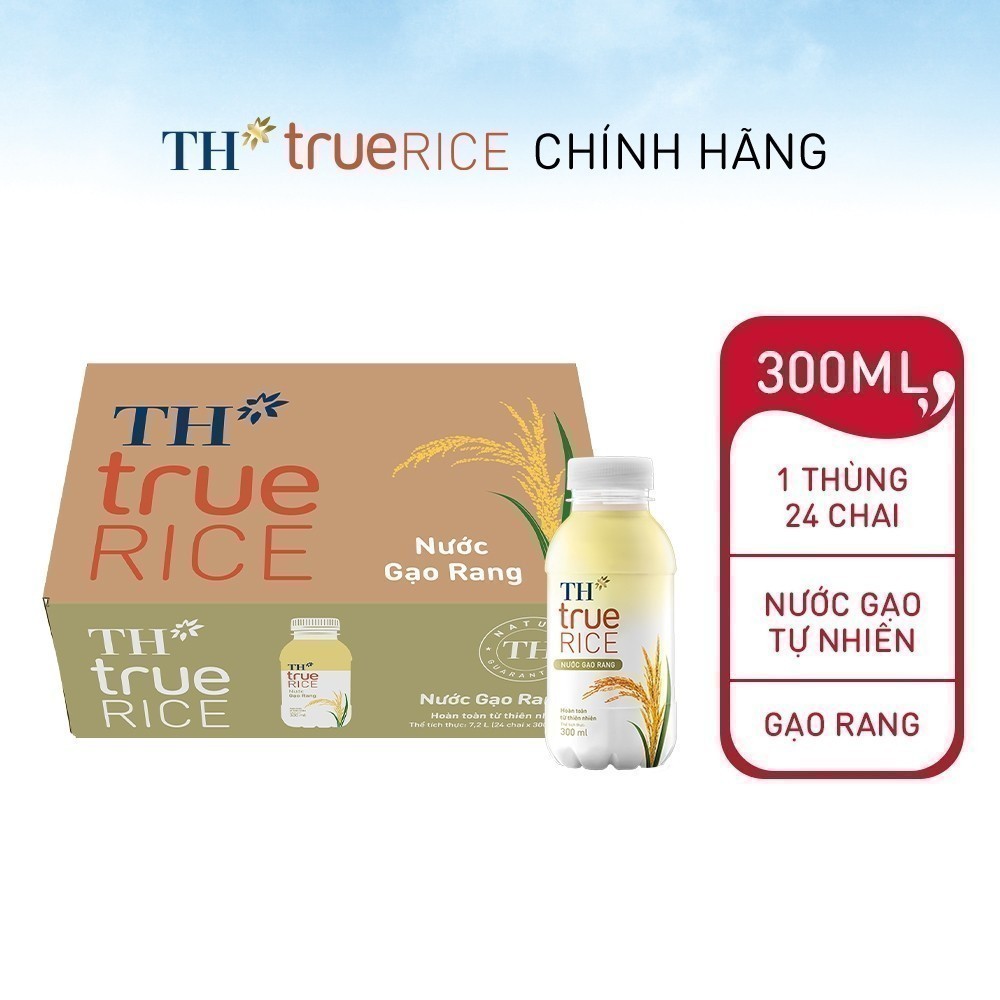 Thùng 24 chai nước gạo rang TH true RICE 300 ml (300 ml x 24) | Shopee Việt Nam