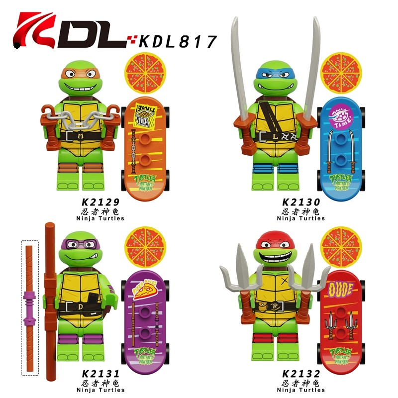 Tương thích Lego Ninja Rùa với ván trượt Da Vinci Eins Minifigure Khối ...
