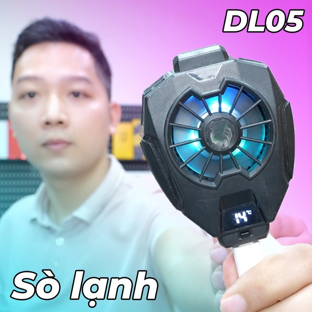 Quạt Tản Nhiệt Điện Thoại Sò Lạnh Dl05 Màn Hình Nhiệt Độ Led Gaming