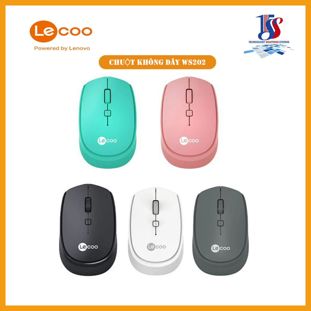 Chuột máy tính không dây LECOO WS202 có nút chỉnh DPI kết nối USB wireless - Hàng chính hãng BH ...