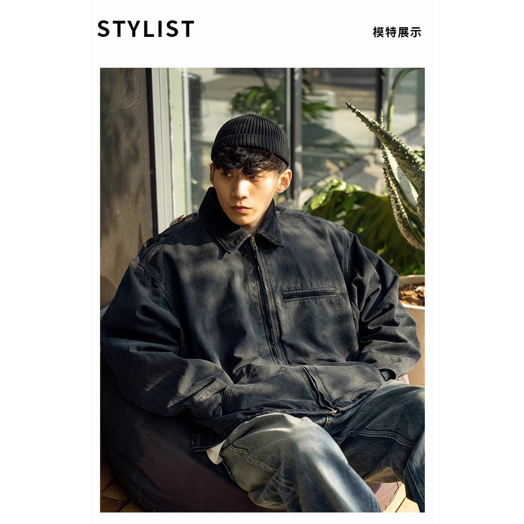 SAY CHIC Áo khoác American Retro Workwear Áo khoác đồng phục bóng chày ...