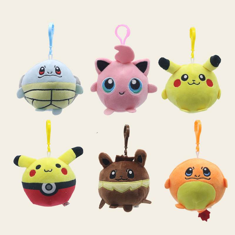 10cm Gấu bông Pokémon Móc khóa Pikachu Charmander Squirtle Quà tặng cho ...