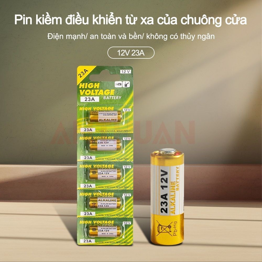Vỉ 5 Viên Pin A23 12V Dung Lượng Cao 23A L1028 VR22 cho điều khiển cửa ...