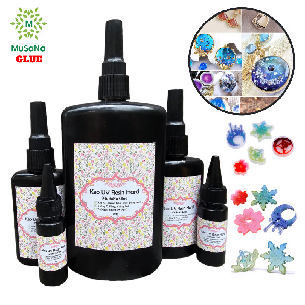 Keo UV Resin MuSaNa Glue, Keo Resin UV Trong Suốt Cứng Nhanh Khô Không Bị Ố Làm Móc Khóa Thủ ...
