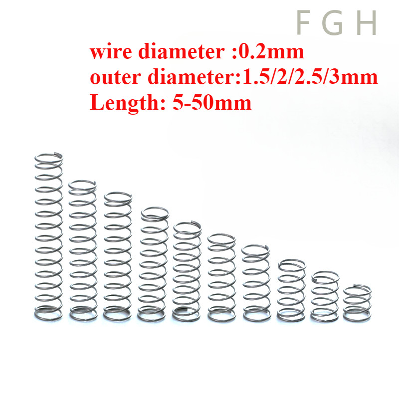 [Fghyt-1] 10 chiếc lò xo nén inox(đường kính dây 0.2mm, đường kính ...