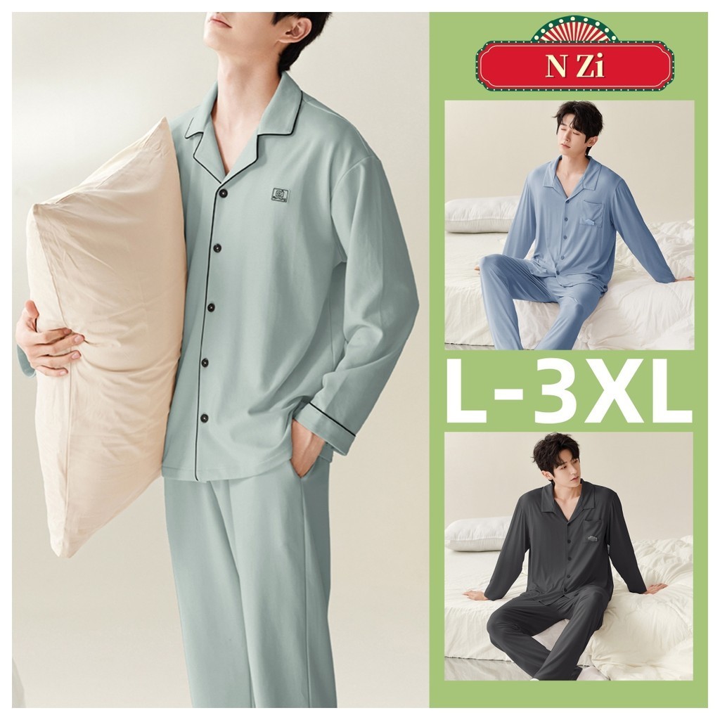 Bộ Đồ Ngủ Nam Mẫu Cotton Plus Kích Thước Bộ Đồ Ngủ Người Mùa Thu Phiên ...