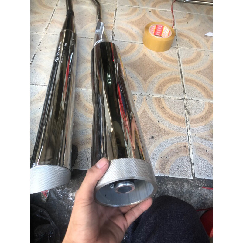 pô wave 1985 wave 50 100 cc đuôi nhôm và tiêu cnc móc cổ inox cxn PXL ...