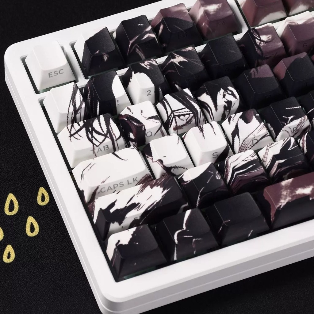 Levi Ackerman Keycap Cherry Profile 134 Phím PBT Thuốc nhuộm năm mặt Thăng hoa Chữ cái in bên ...