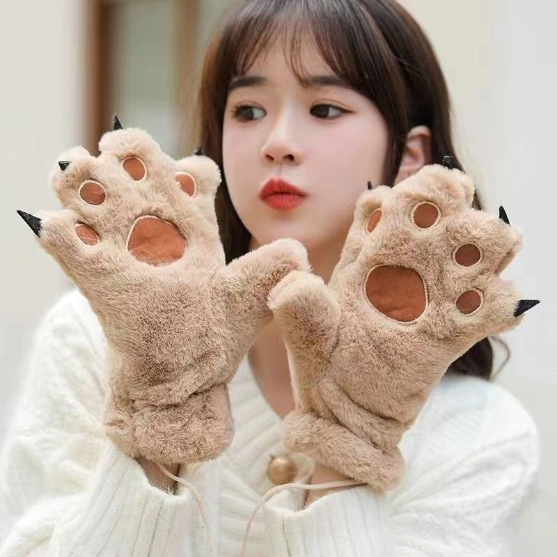 Kawaii Sang Trọng Gothic Mèo Paw Găng Tay Cosplay Hoạt Hình Mùa Đông Ấm ...