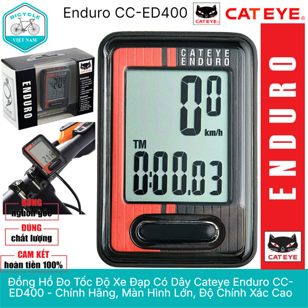 Đồng Hồ Đo Tốc Độ Xe Đạp Có Dây CATEYE ENDURO CC-ED400 – 9 Chức Năng, Màn Hình Lớn, Chính Hãng ...