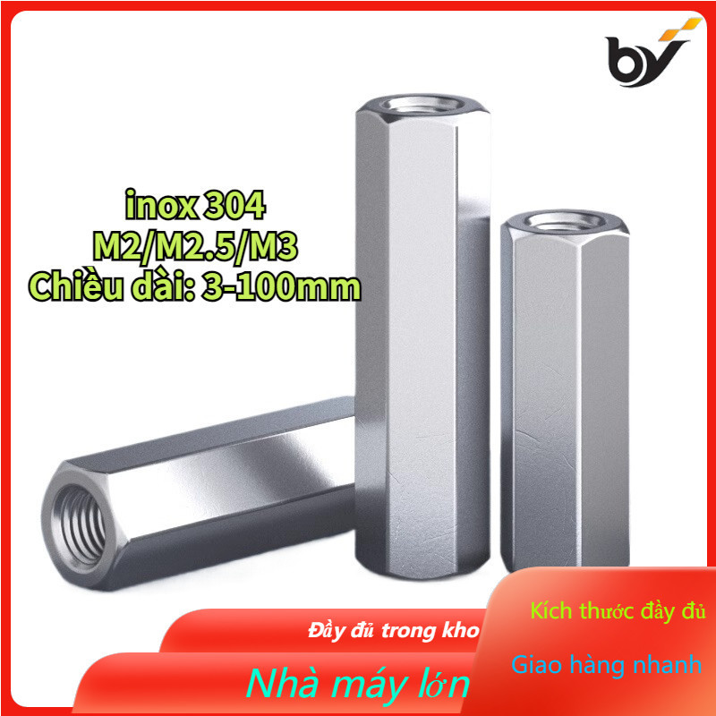 Đai ốc nối Ống nối ty ren lục giác inox 304 Nối ren M2 / M2.5 / M3 [Svn ...