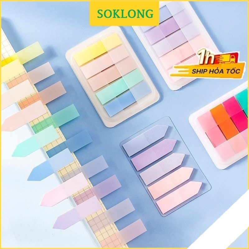 Hộp 125 đánh dấu trang note nhựa Pet NO28 tờ ghi chú trong suốt nhiều ...