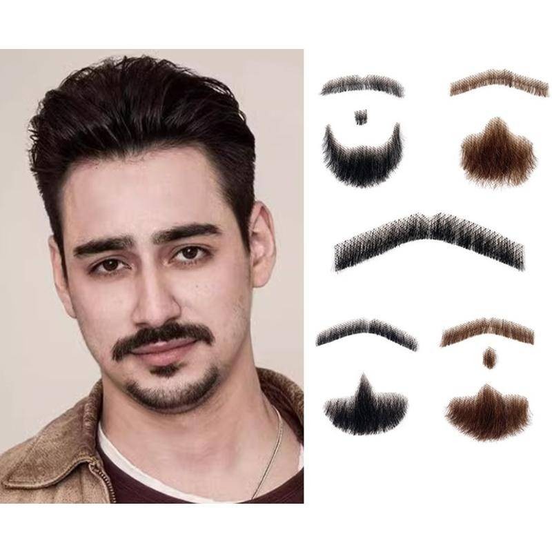 100% Tóc Thật Người Râu ria mép Dê Cho Nam Dính Trên + 3 Băng Chống ...