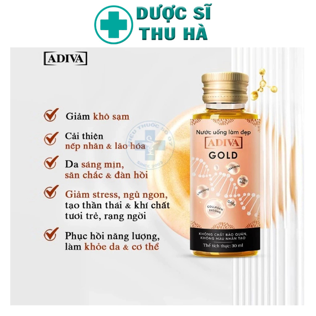 Nước Uống Làm Đẹp Adiva Collagen Gold 14 Chai/Hộp | Shopee Việt Nam