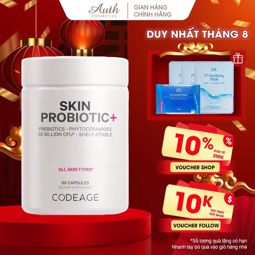 Viên uống bổ sung lợi khuẩn cho da Codeage Beauty Skin Probiotic 60 ...