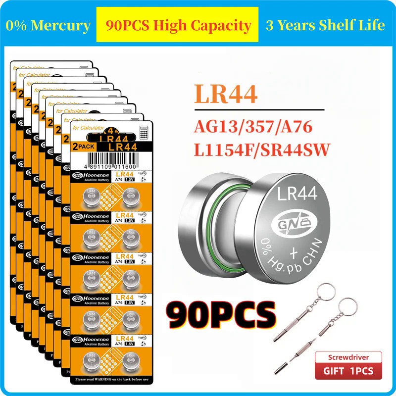 20-90PCS LR44 Button Cell Battery AG13 303 357 High Quality Alkaline ...