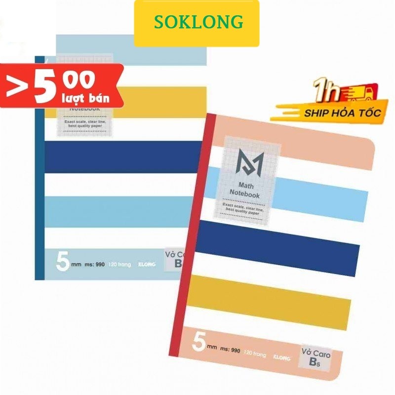Vở may dán gáy Caro 5x5 B5 120 trang Klong MS 990 VPP KLONG | Shopee Việt Nam