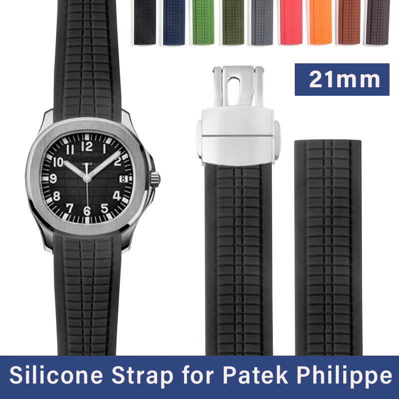 Dây đeo đồng hồ silicon 21mm cho Patek Philippe 5164A 5167A 5168A Cao ...