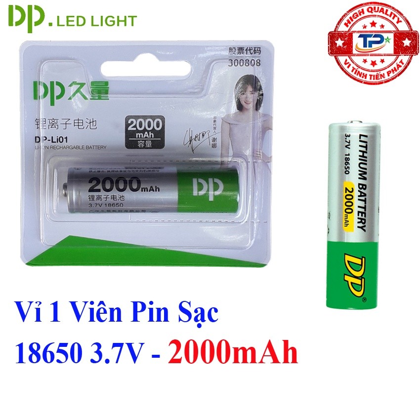 Vỉ 1 Viên Pin Sạc 18650 3.7V 2000mAh Thương Hiệu DP DP-Li01 hàng chuẩn cao cấp | Shopee Việt Nam