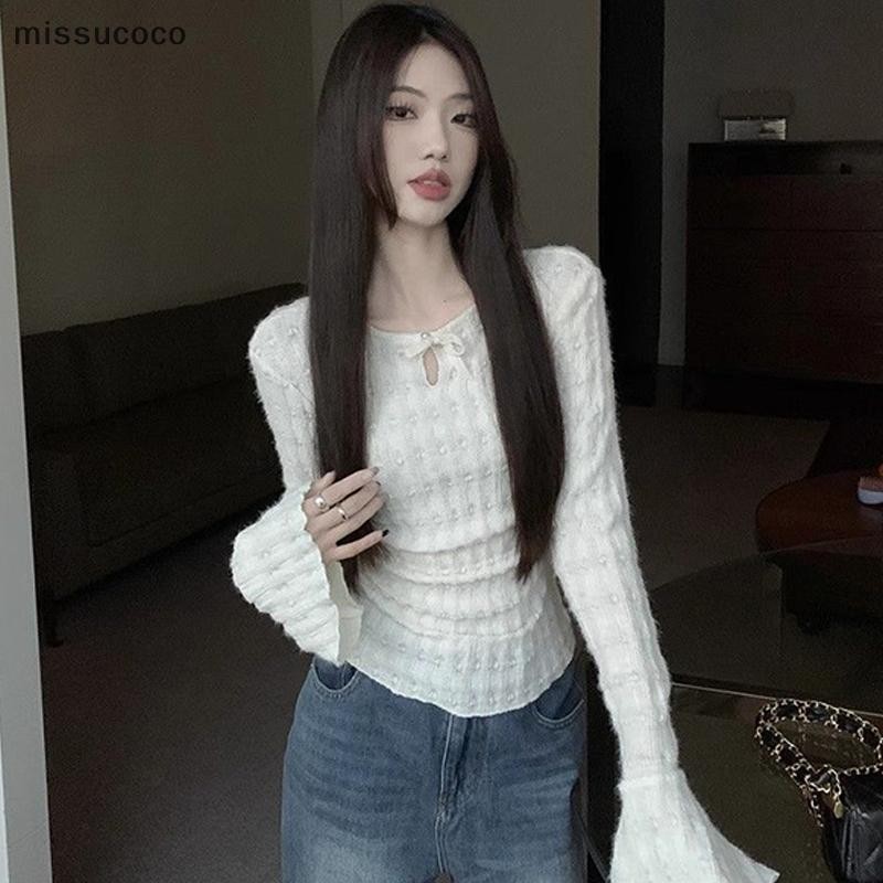 [Missu] Áo thun cổ tròn nơ màu trơn đơn giản thời trang dành cho nữ COC ...