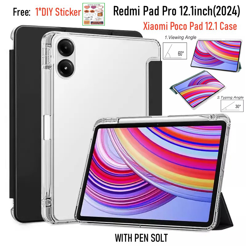 Redmi Pad Pro 12.1 Ốp điện thoại Có Giá Đỡ Bút Chì Flip Stand Mềm TPU ...
