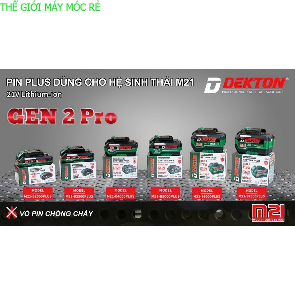PIN DEKTON M21GEN 2 PRO /Pin 2Ah-2.5Ah/4Ah-5Ah-6Ah Plus và Sạc S25FPA ...
