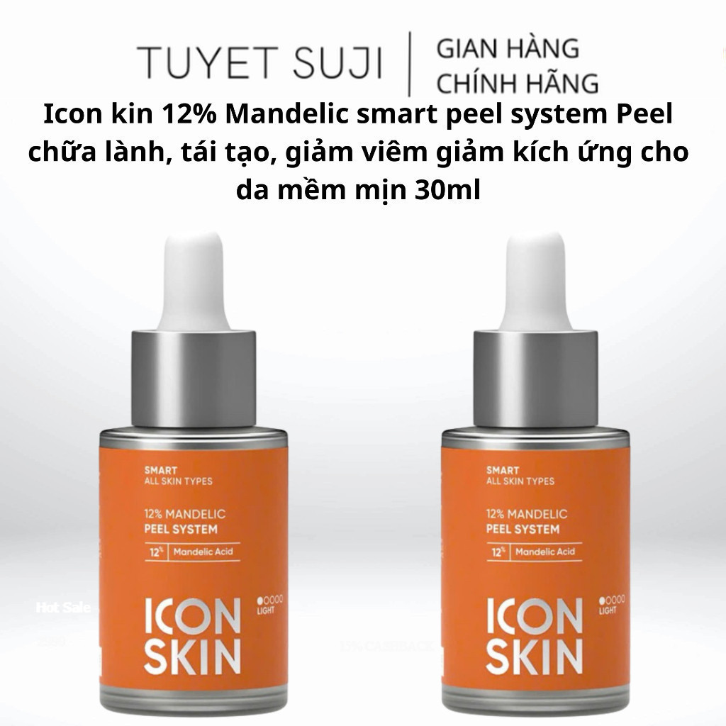 Icon kin 12% Mandelic smart peel system Peel chữa lành, tái tạo, giảm ...