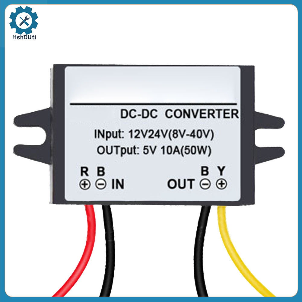 (Hshduti) Bộ chuyển đổi nguồn điện ô tô DC-DC 12V / 24V sang 5V Bộ chuyển đổi nguồn mô-đun bước ...