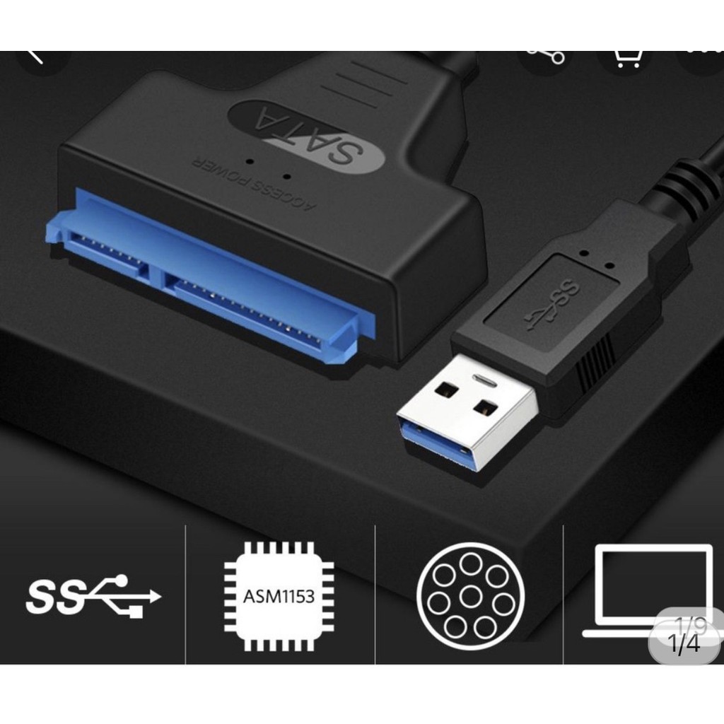 Dây cáp chuyển đổi SATA 3 USB 3.0/2.0 sang SATA hỗ trợ 2.5 inch SSD HDD ...