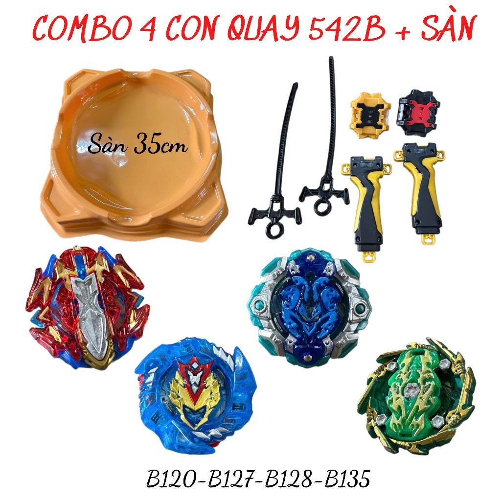 Bộ 4 Con quay BeyBlade + 2 Tay cầm - Con quay vòng xoay thần tốc ...