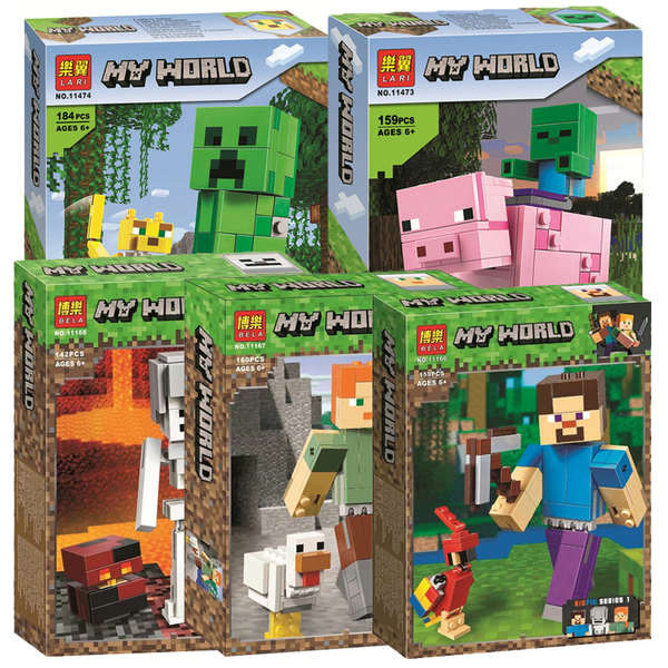 Lego minecraft minecraft Nhân vật chính Steve Alex Skeleton và Lava ...