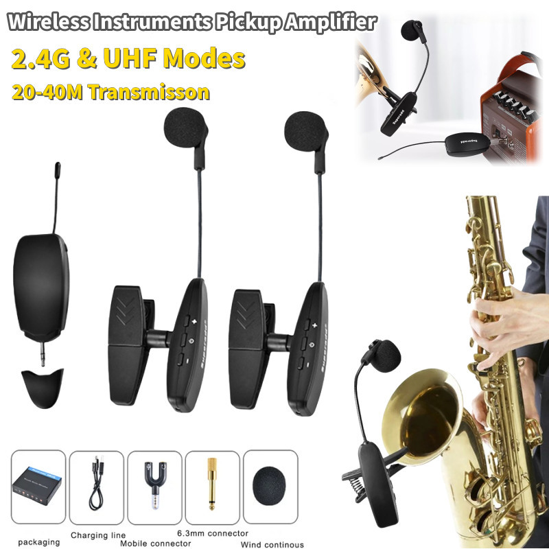 Uhf Dụng Cụ Không Dây Micro Saxophone Bộ Thu Không Dây Bộ Phát 160ft ...