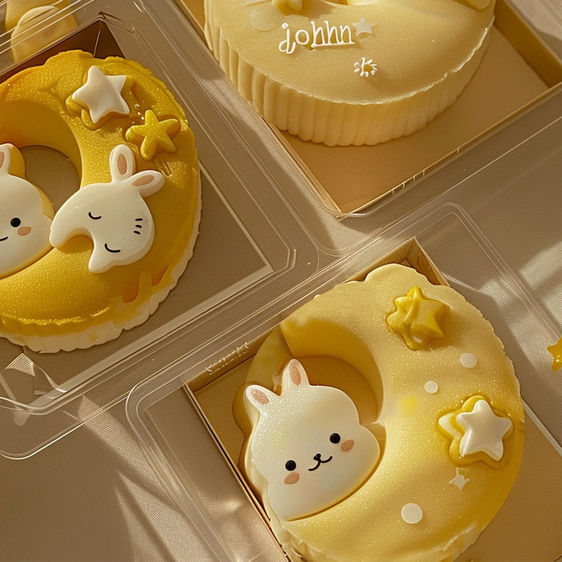 Thỏ Trung Thu Bánh Mousse Khuôn Silicon Da Tuyết Bánh Trung Thu Đậu ...