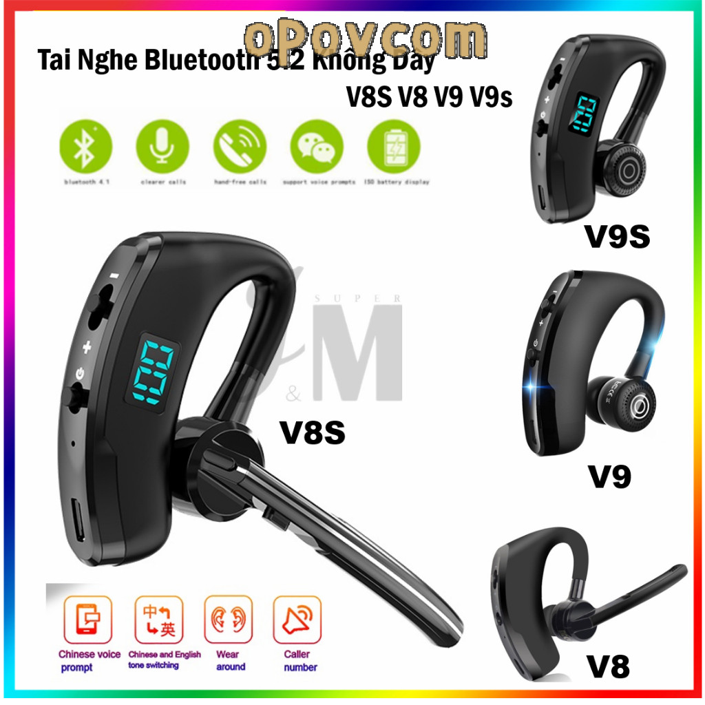 Tai Nghe Bluetooth V8 Có Mic Cho ĐT Android Tai Nghe Bluetooth 5.2 Không Dây V9 V9s | Shopee ...