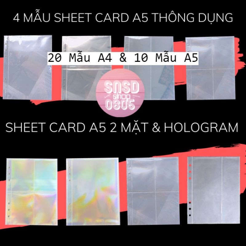 [ĐƯỢC CHỌN] Sheet Card A5 Đựng Card, Banner, Poster, Photostrip Cho Binder A5, A5 Lùn | Shopee ...