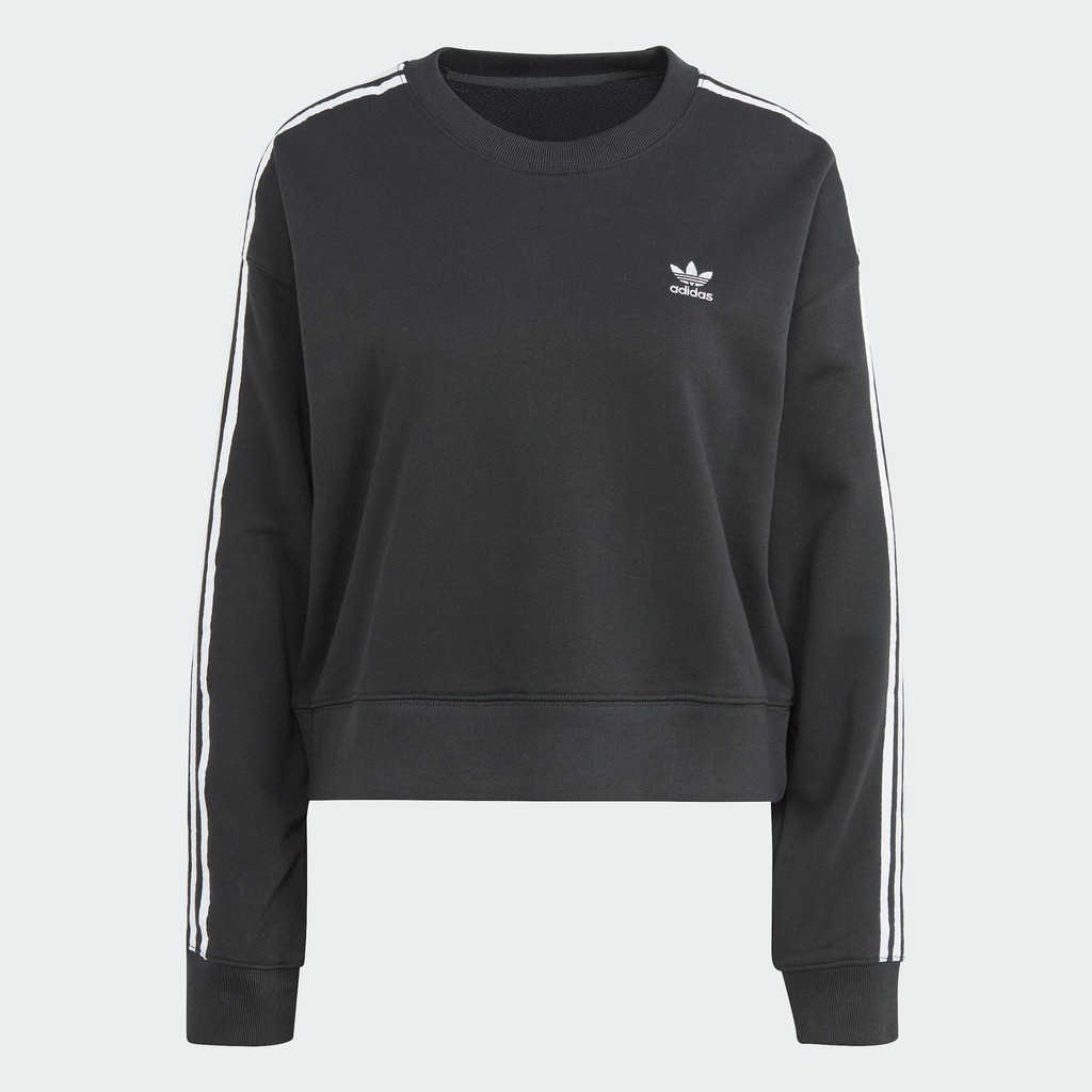 adidas Phong cách sống Áo Sweatshirt Cổ Tròn 3 Sọc Nữ Đen IR5522 ...
