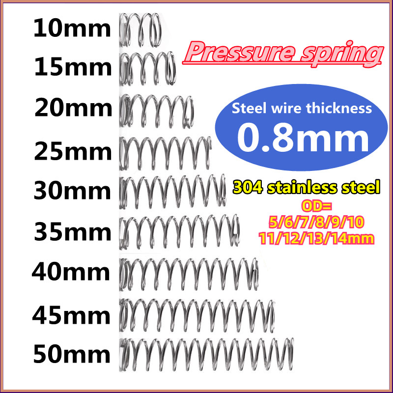 Lò xo nén bằng thép không gỉ 304 d0.8mm * OD5-14mm Lò xo nén hồi áp ...