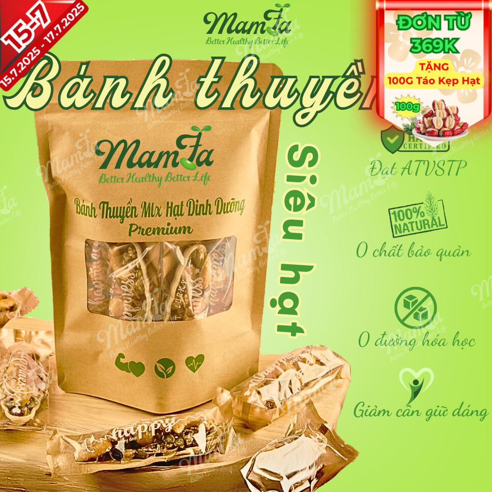 [Quà+Miễn Ship]Bánh thuyền mix siêu hạt dinh dưỡng mamfa bánh giảm cân ăn kiêng healthy ít calo ...