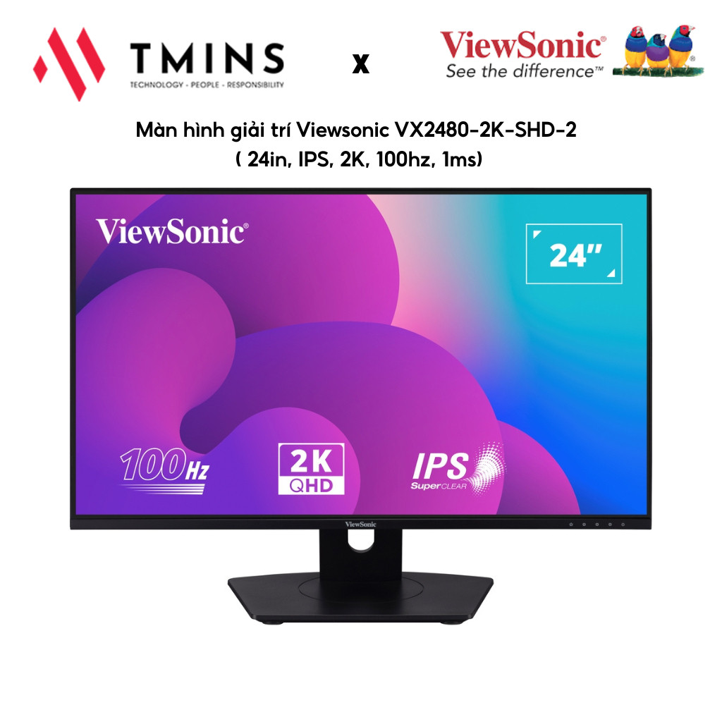 Màn hình giải trí Viewsonic VX2480-2K-SHD-2 ( 24in, IPS, 2K, 100hz, 1ms ...