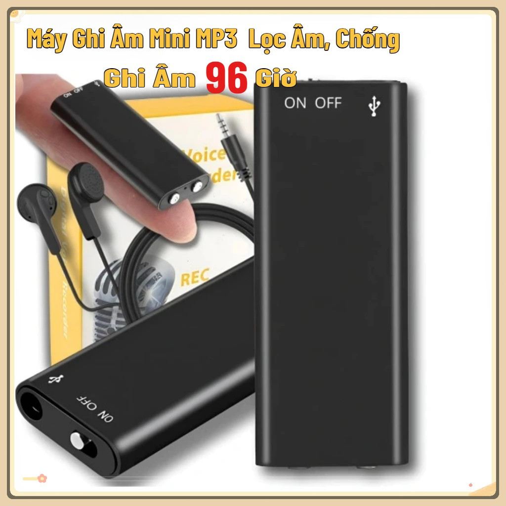 [Hỏa Tốc]Máy Ghi Âm Mini MP3 Lọc Âm – Siêu Nhỏ (Tặng kèm tai nghe ...