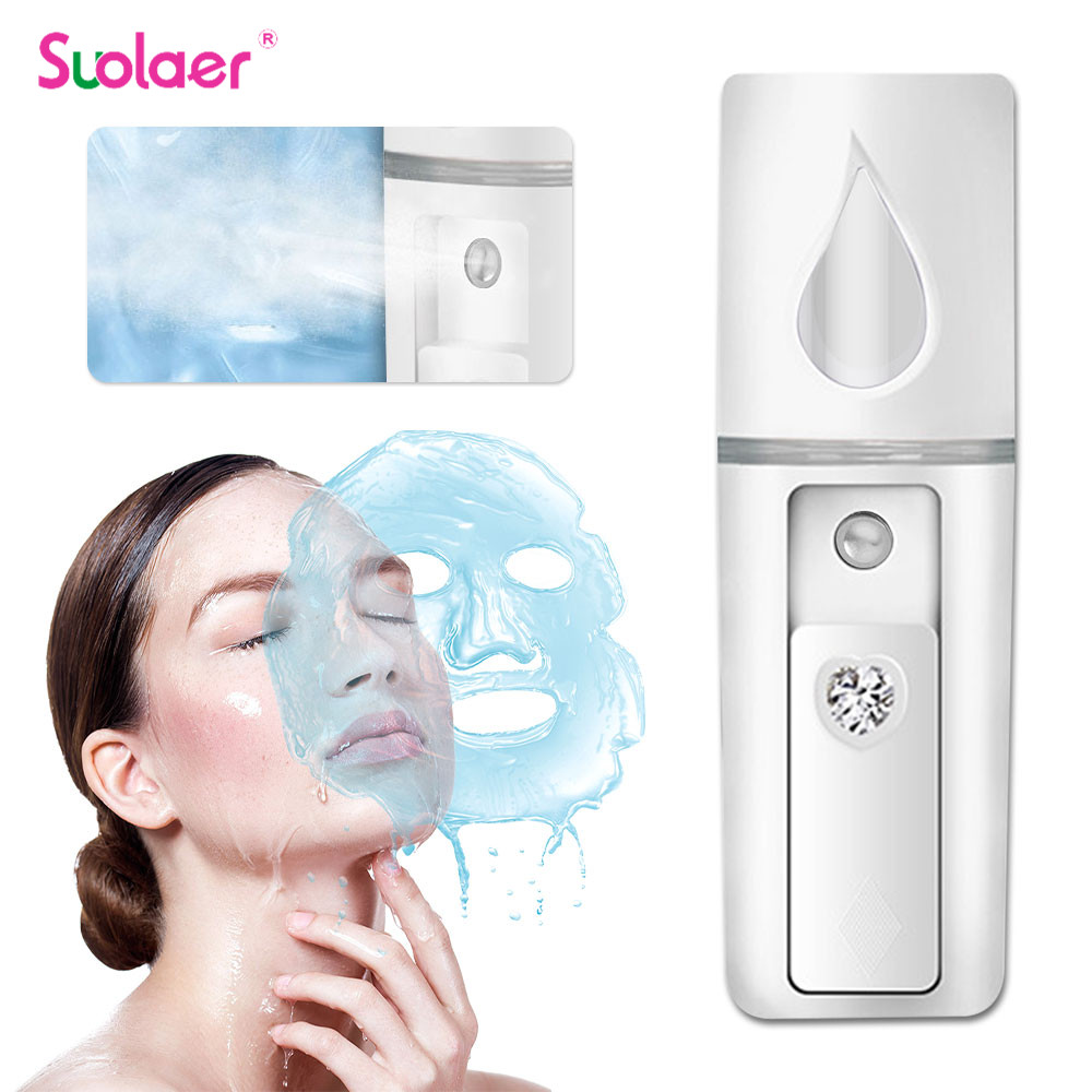 Suolaer Mini Nano Mist Sprayer Cooler Facial Steamer Máy tạo độ ẩm USB ...